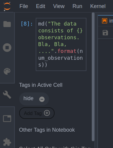 Include variables in Markdown cells of JupyterLab Notebooks - Data Dive